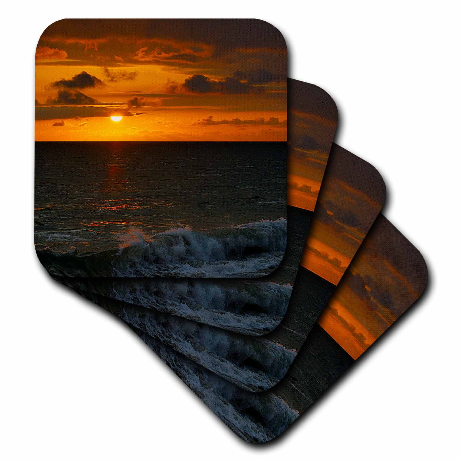 Ocean View Sunset set of 8 Coasters - Soft cst-50143-2 - Walmart.com