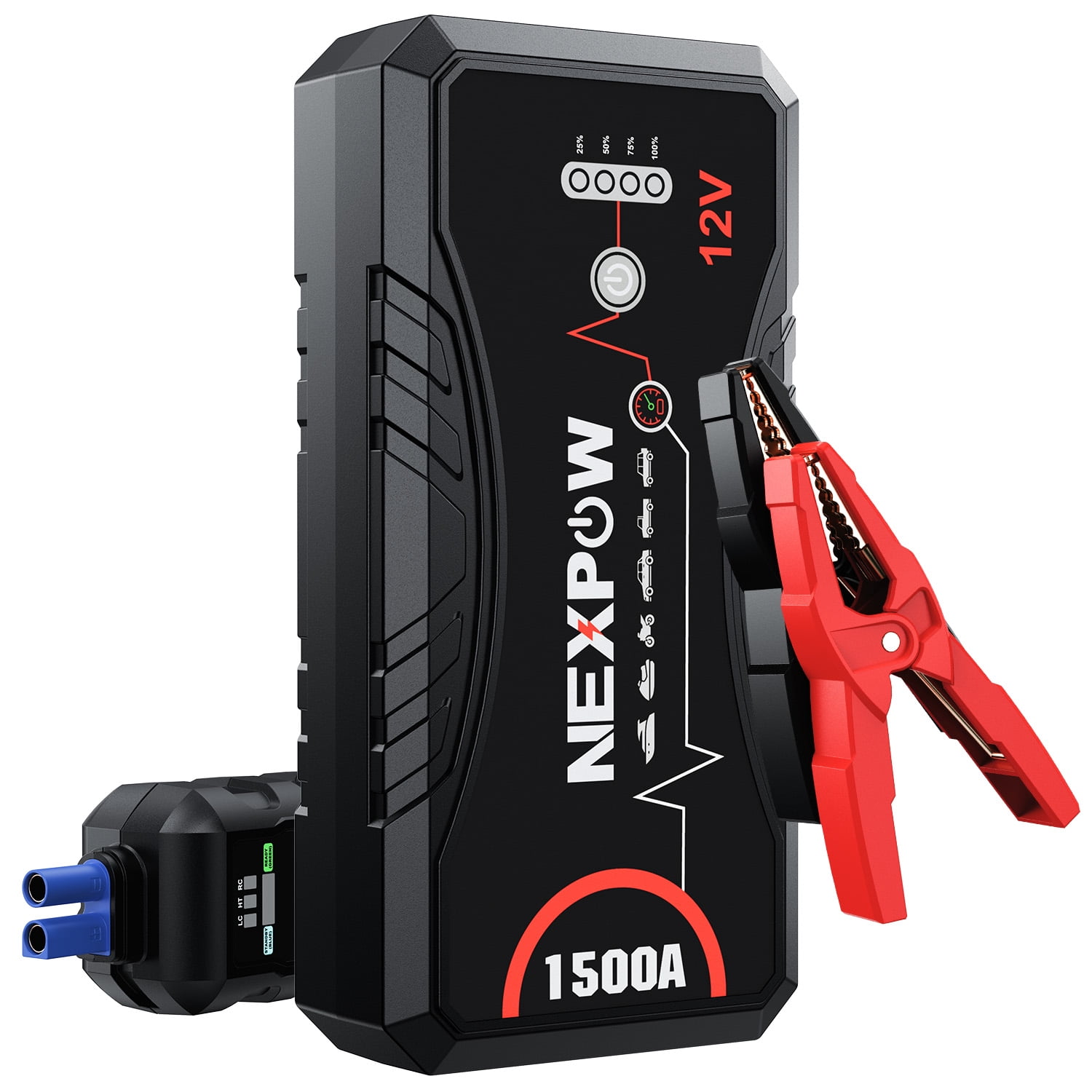 NEXPOW Car Battery Jump Starter, 1500A Peak 12V Battery Jump Box with ...