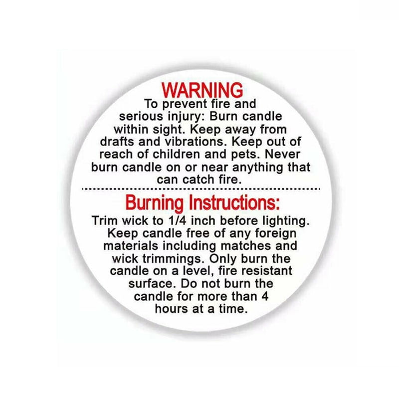 Buy 500pcs Candle Burn Warning Labels Candle Making Jar Container ...