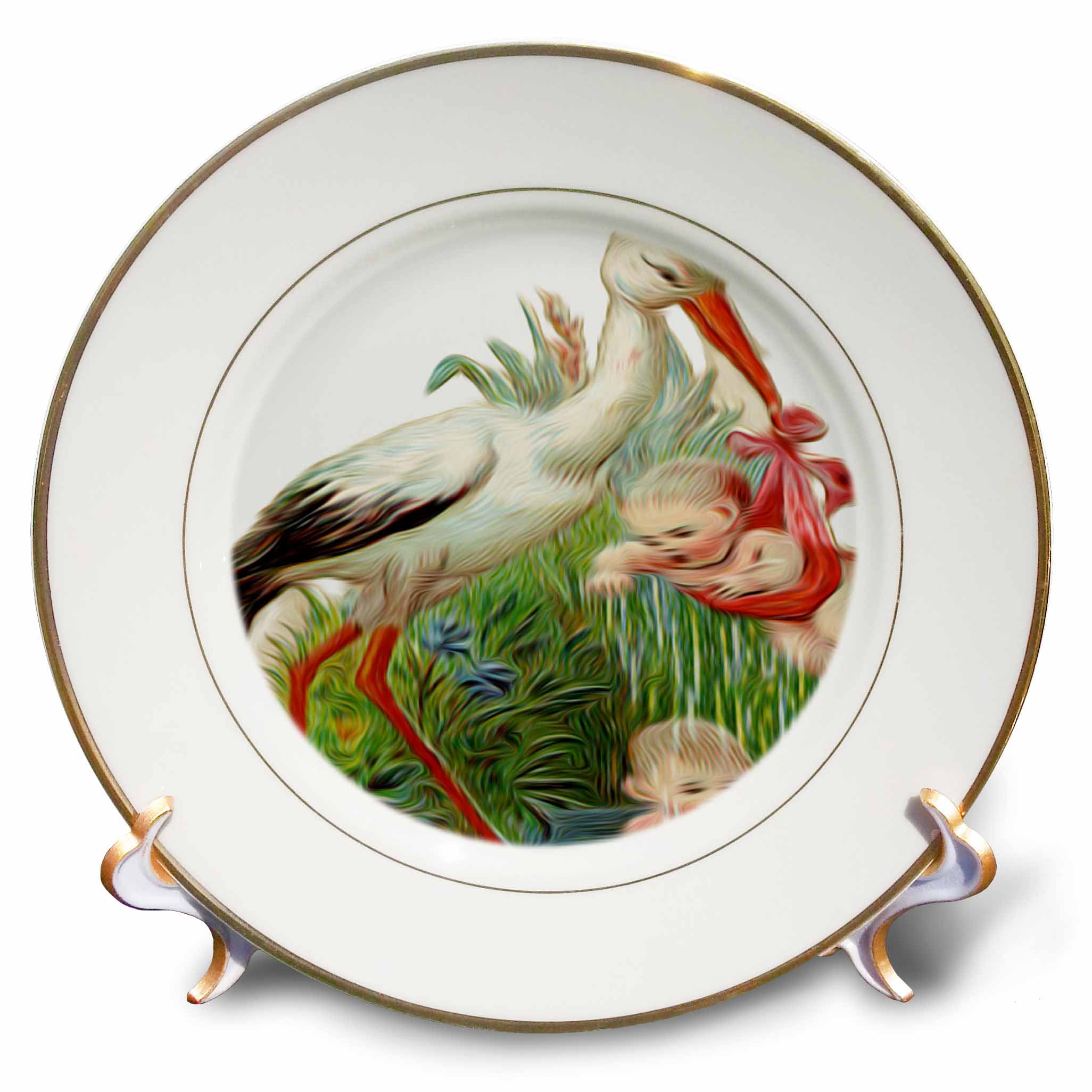Vintage Stork Its A Girl Baby Delivery 8 inch Porcelain Plate cp-104673 ...