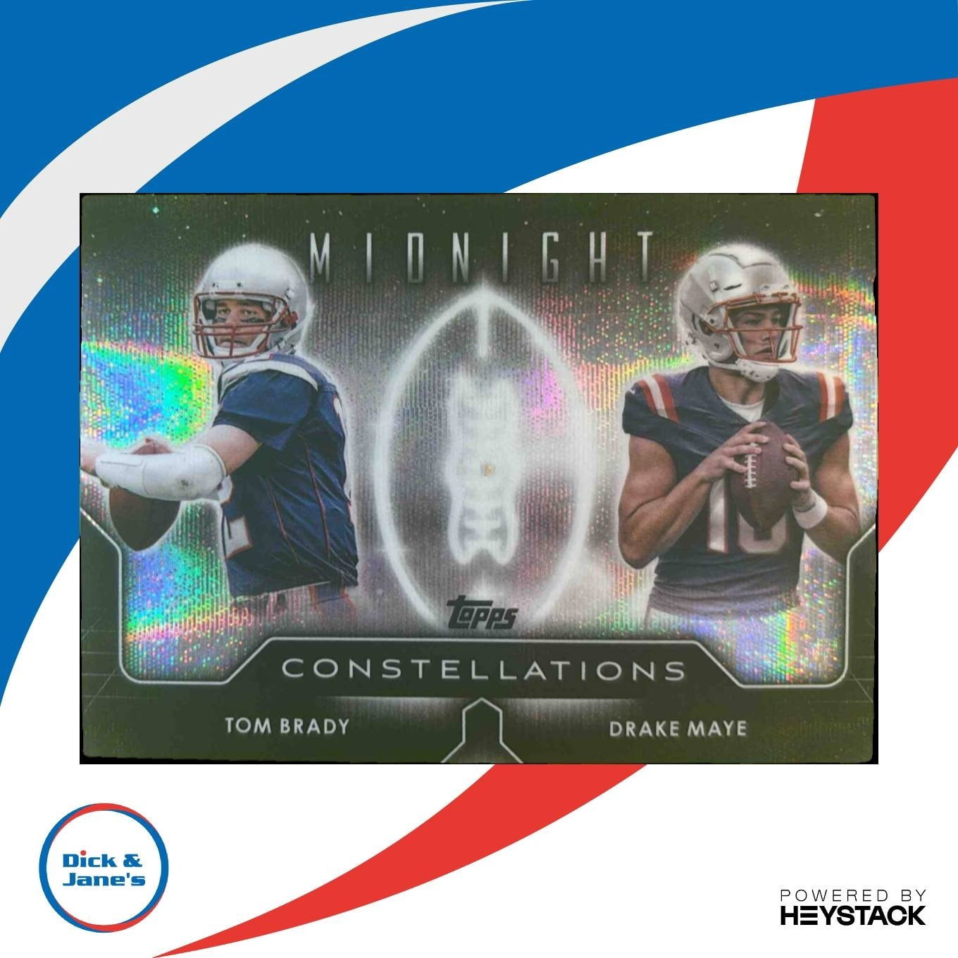 2024 Topps Midnight Drake Maye Tom Brady Constellations Moon Beam RC ...