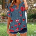 BaoFuBaoMei Womens Blouses Short Sleeve Plus Size Button up V Neck ...