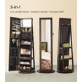 SONGMICS Lockable Mirror Jewelry Cabinet, 360° Rotating Armoire, Full ...