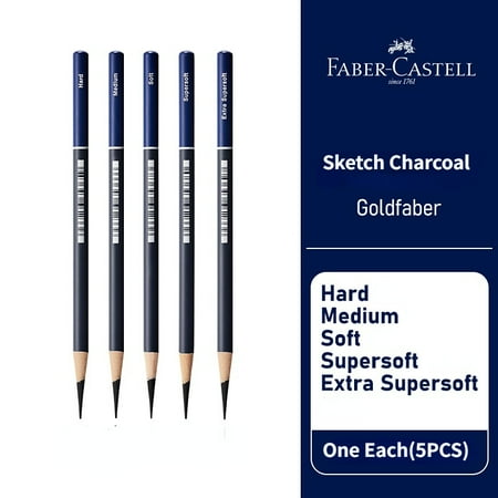 5/6PCS Faber Castell Goldfaber Charcoal Graphite Sketch Set EX-Soft ...