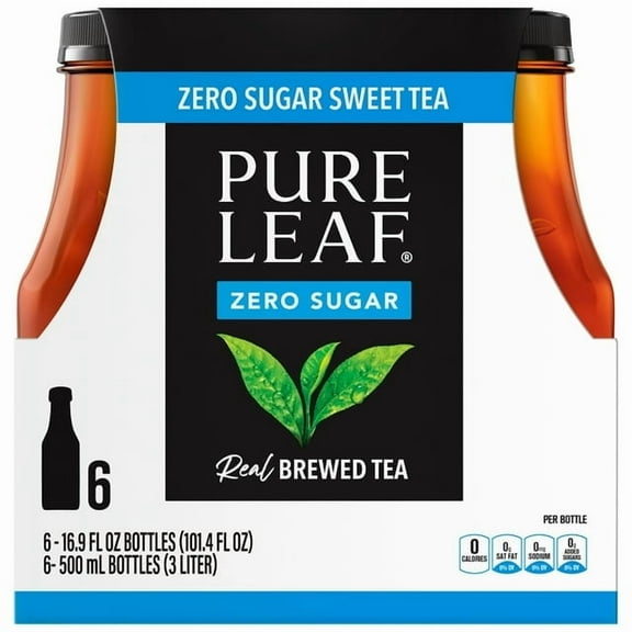Lipton Pure Leaf Zero Sugar Sweetened Iced Tea, Real Brewed, 16.9 Fl Oz ...