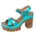 Bnwani Womens Sandals,Sandals Women,Casual,Solid,Buckle,Chunky,Sky Blue ...