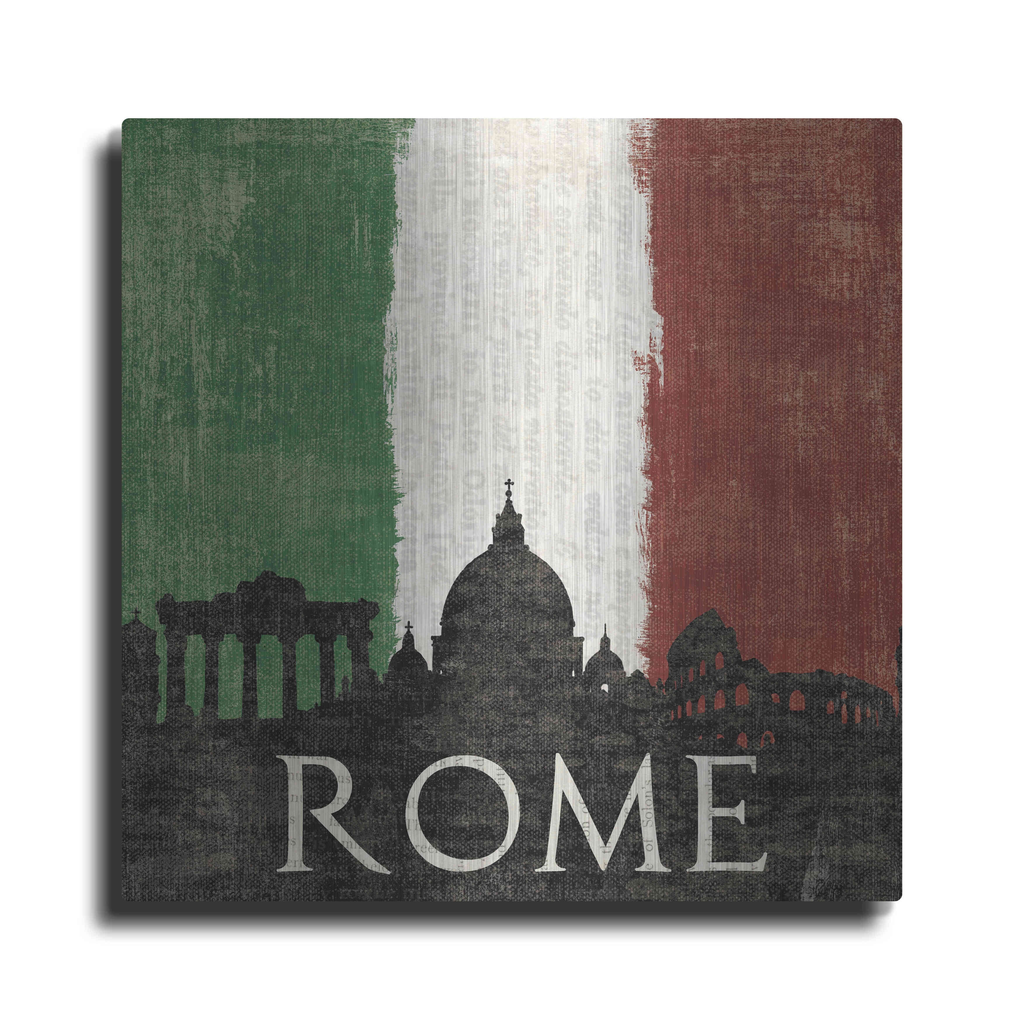 Luxe Metal Art 'Rome' by Moira Hershey, Metal Wall Art, 12"x12 ...