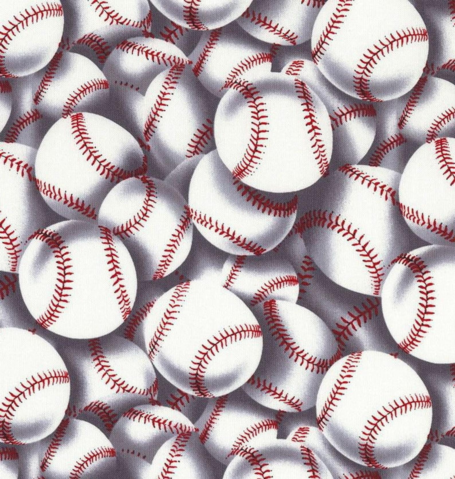 Timeless Treasures Packed Baseballs 100% Cotton Sold by The Yard ...