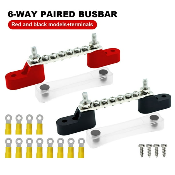 Clairlio 6 Way/12Way Bus Bar 100A Bus Bar Board 12V Busbar Power Case ...