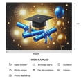 Blue Gold Graduation Cap Diploma Photography Backdrop, Fireworks ...