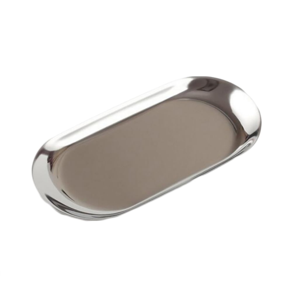 Metal Storage Tray Oval Stainless Steel Tray Snack Fruit Cosmetics ...
