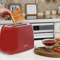 Aiwa 2-Slice Red Toaster with Wide Slot, Reheat & Defrost Functions, 6 ...