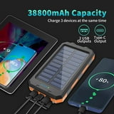 38800mAh Super Capacity Solar Charger with 2 LED Light Flashlight ...