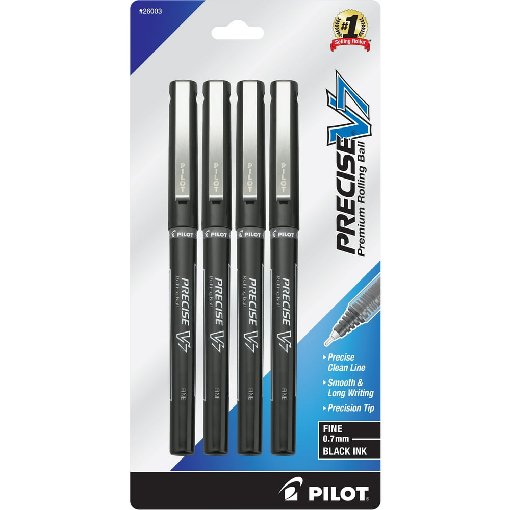 Pilot Precise V7 Stick Pens, Fine Point, Black Ink, 4 Pack, 17510765 ...