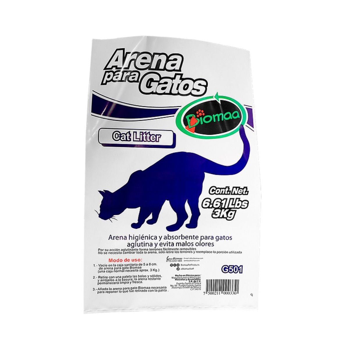 ARENA AGLUTINANTE PARA GATOS BIOMAA 3 Kg BIOMAA 3 Kg | Bodega Aurrera ...