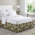 Queen Bed Skirt 18 Inch Drop, Exotic Forest Green Pink Palms Tree Easy ...