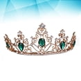 MLINS Green Crystal Crown for Wedding Decor Made of Durable Alloy and ...