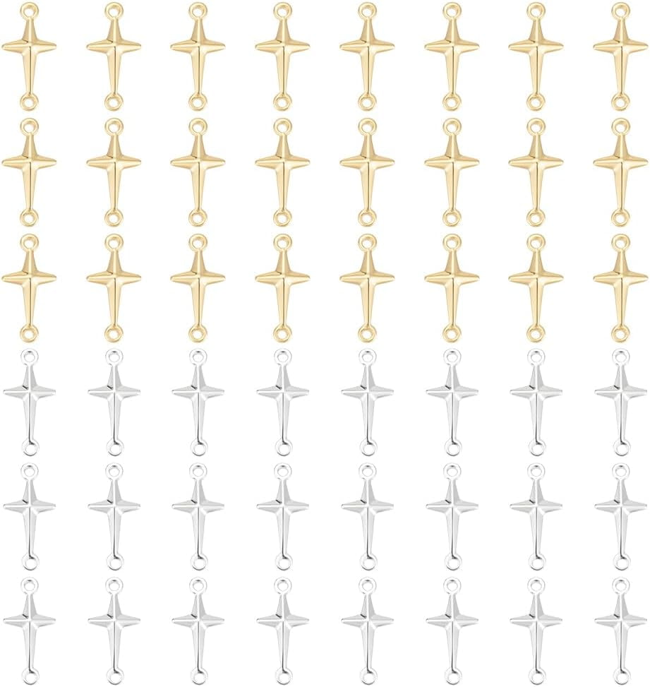 50 dijes de estrella de latón de 1/2 pulgada, colgantes metálicos con ...