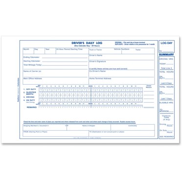 2-In-1 Driver Daily Log Book 5-pk. with Simplified DVIR - 2-Ply ...