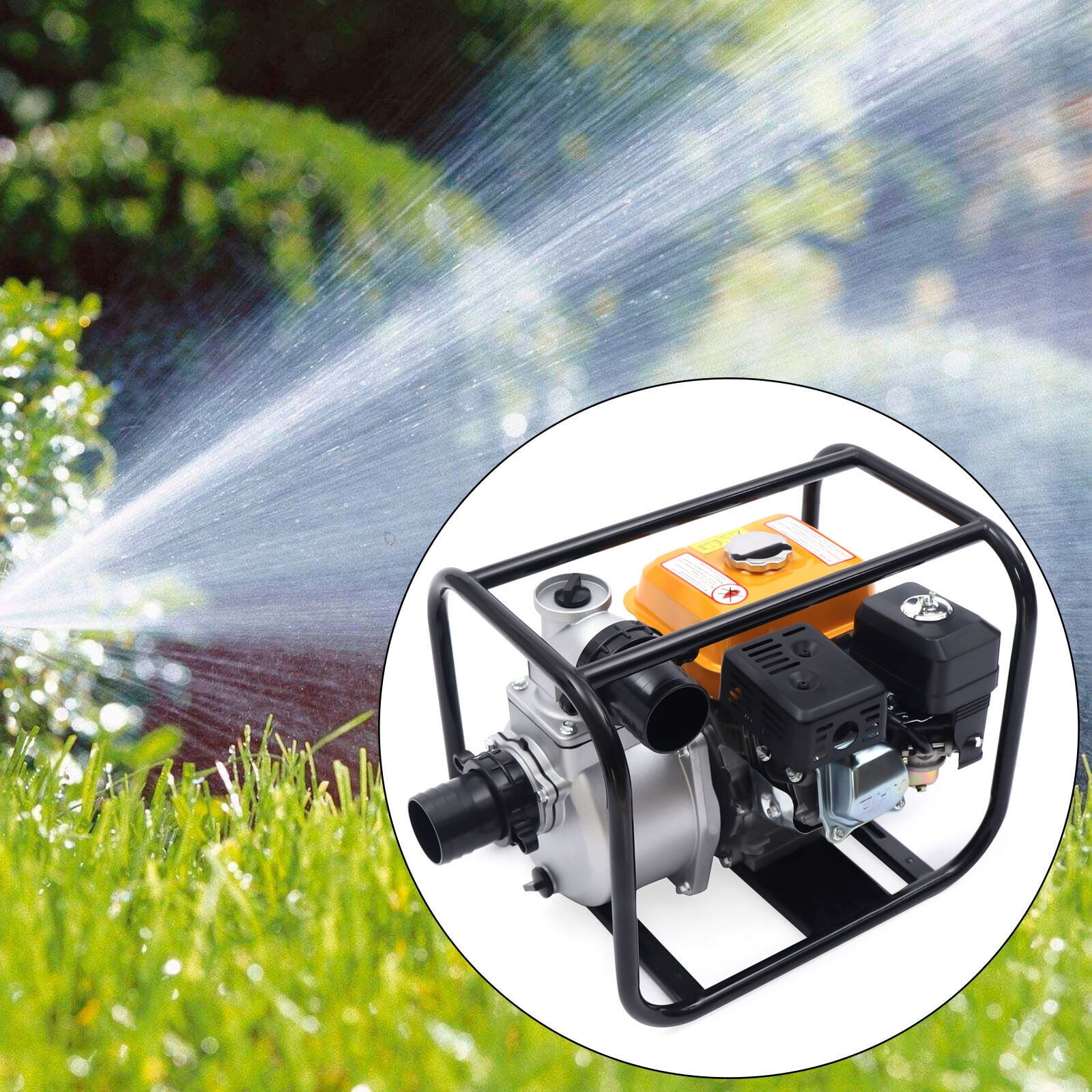 Gasoline Water Pump 7.5 HP 3" Gas Power Semi-Trash Agricultural ...