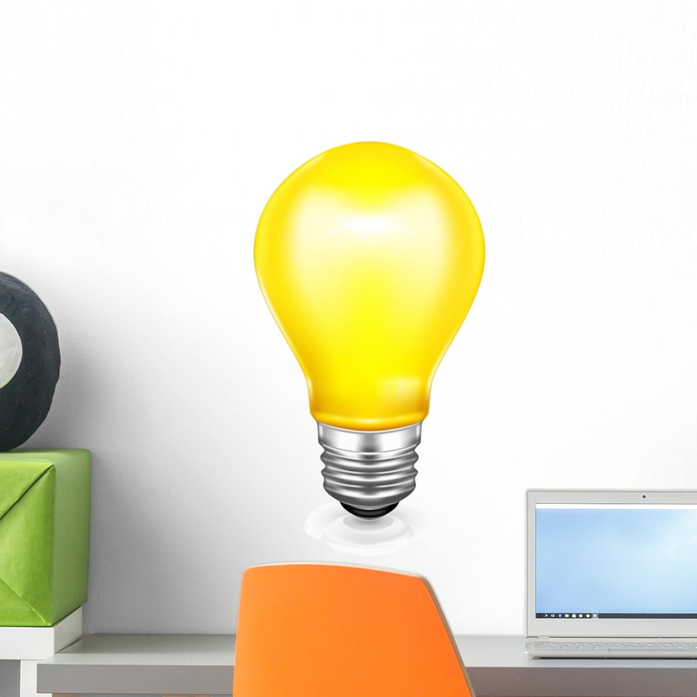 Light Bulb Vector Icon Wall Decal by Wallmonkeys Peel and Stick Graphic ...