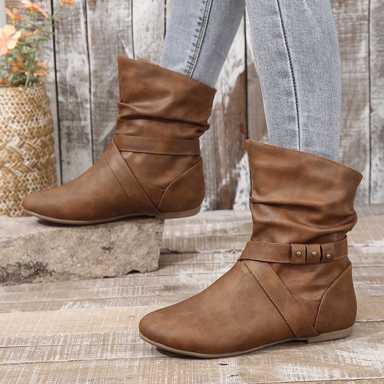 Click here for Styesk Boots For Women Womens Plus-Size Mid-Tube N... prices