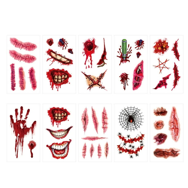 Gran venta Halloween Skin Stickers Wound Skin Stickers Simulation Skin ...