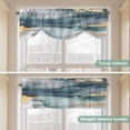 Cloud Effect Tie Up Valances Curtain, Modern Green Golden Marble ...
