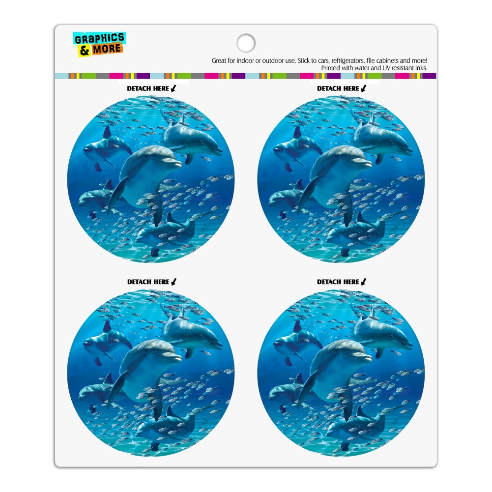 Dolphins Pod Underwater Diving Ocean Refrigerator Fridge Locker Vinyl ...