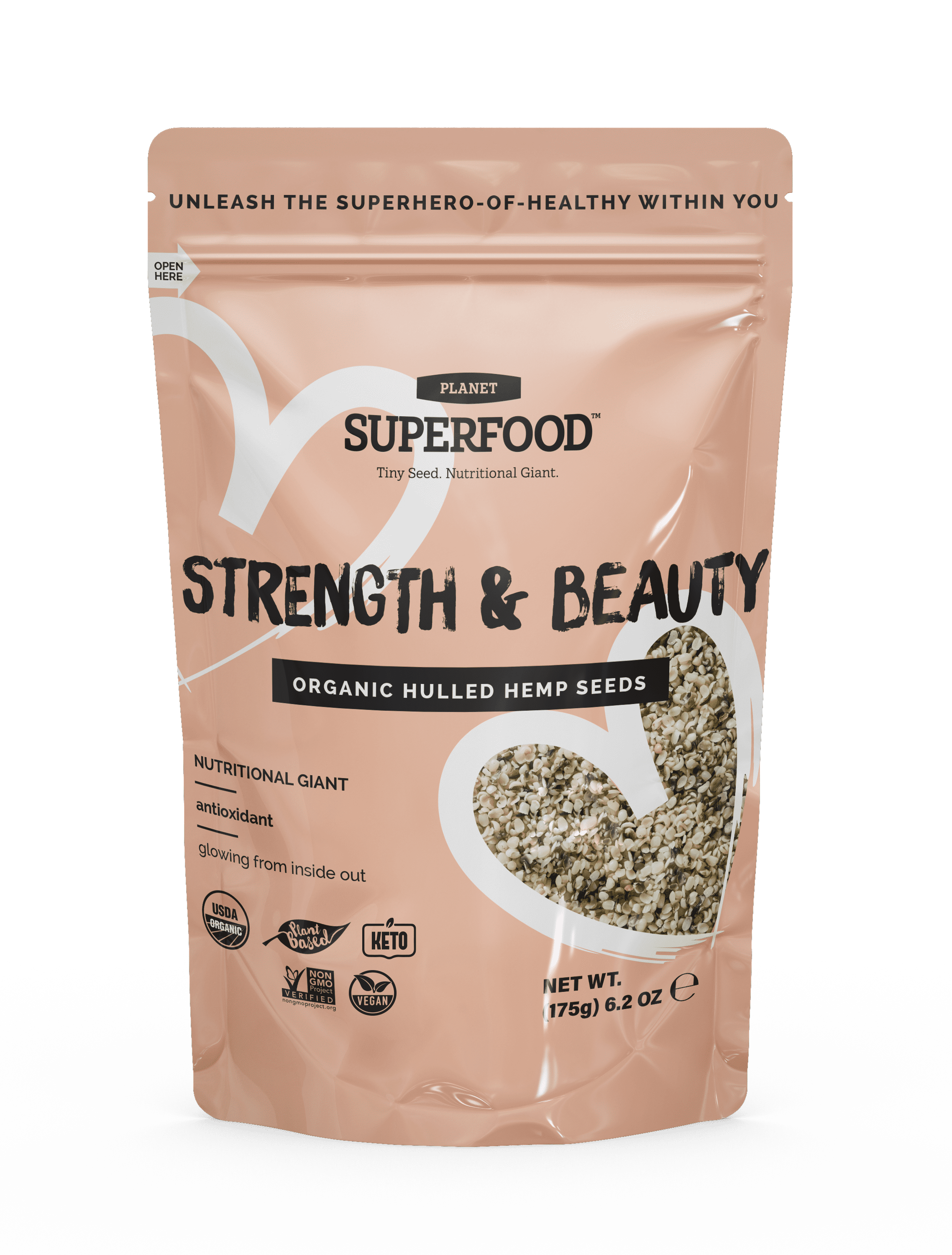 Planet Superfood Organic Shelled Hemp Seeds 6.2oz (175g) - Walmart.com