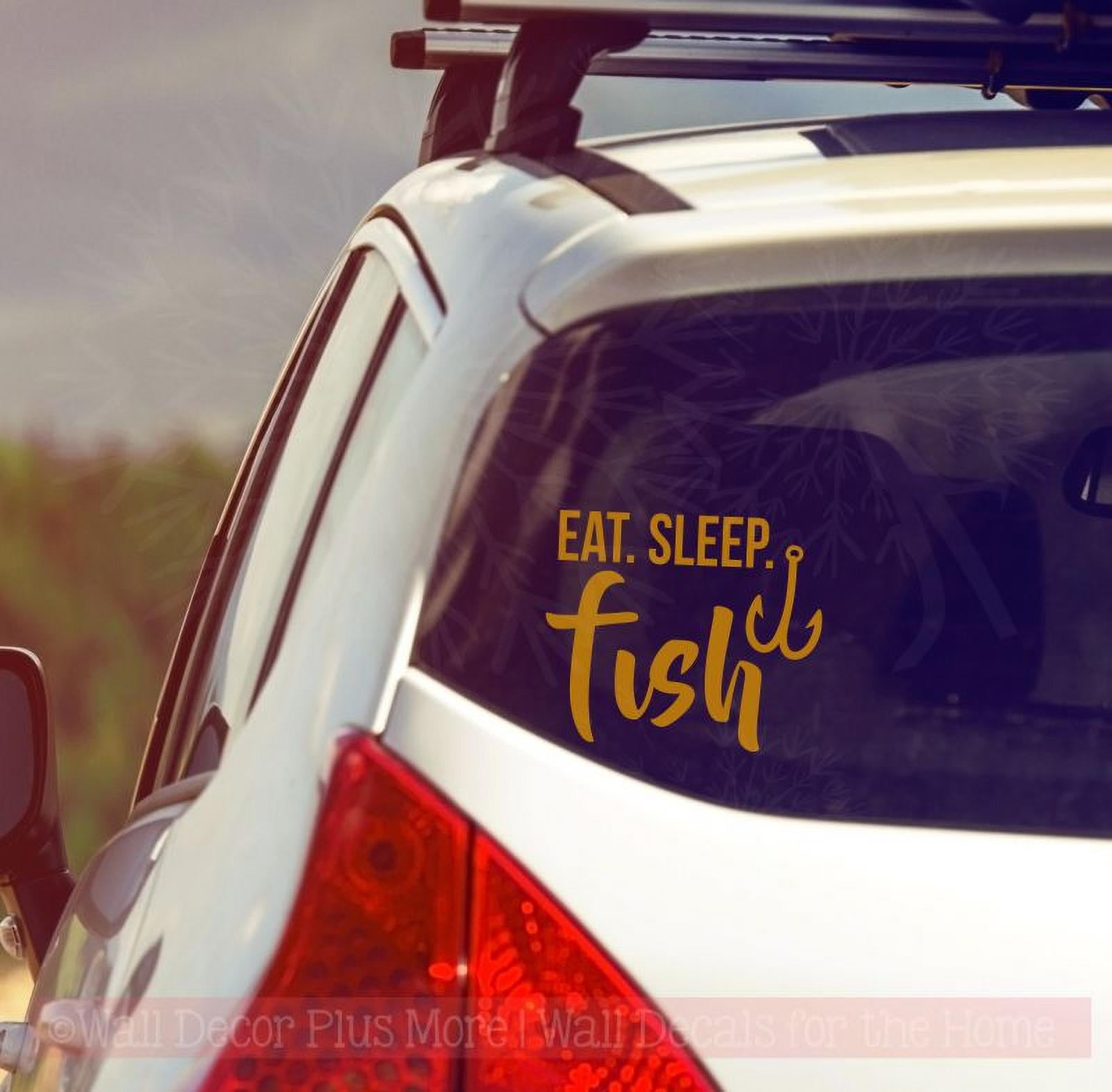 Fishing Car Decals Eat Sleep Fish Fisherman Window Sticker Truck ...