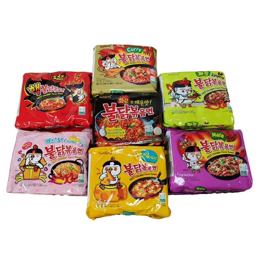 Samyang Spicy Chicken Hot Ramen Noodle Buldak 7 Pack Variety Walmart