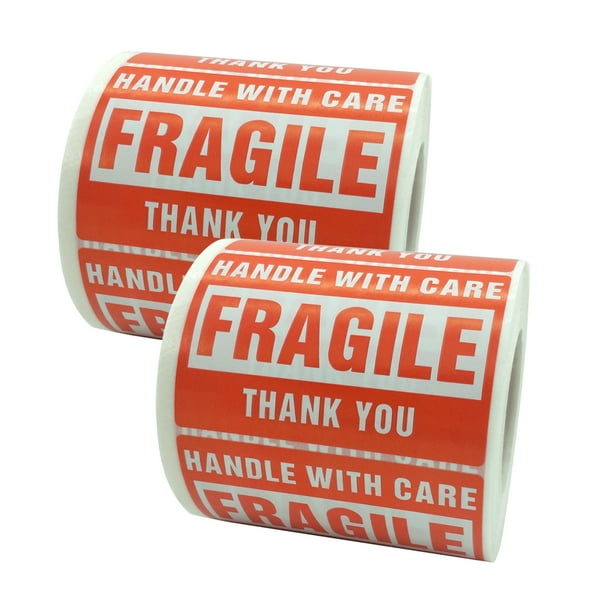 2rolls Packaging Shipping Label Express Warning Fragile Sticker Handle ...