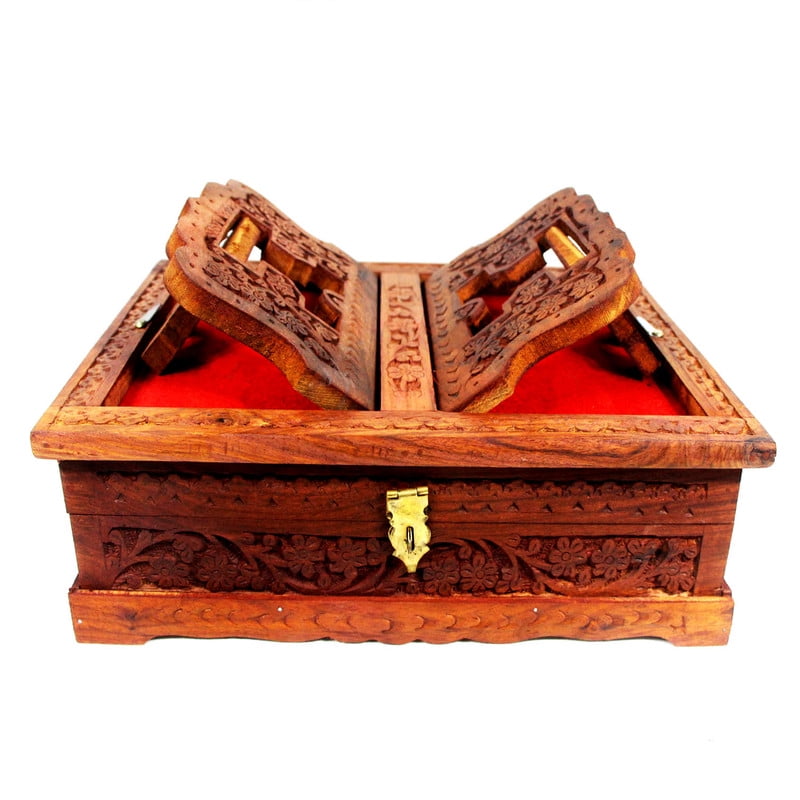 SAI DECORATIVE Wooden Rehal Box Holy Book for Reading Quran, Geeta ...