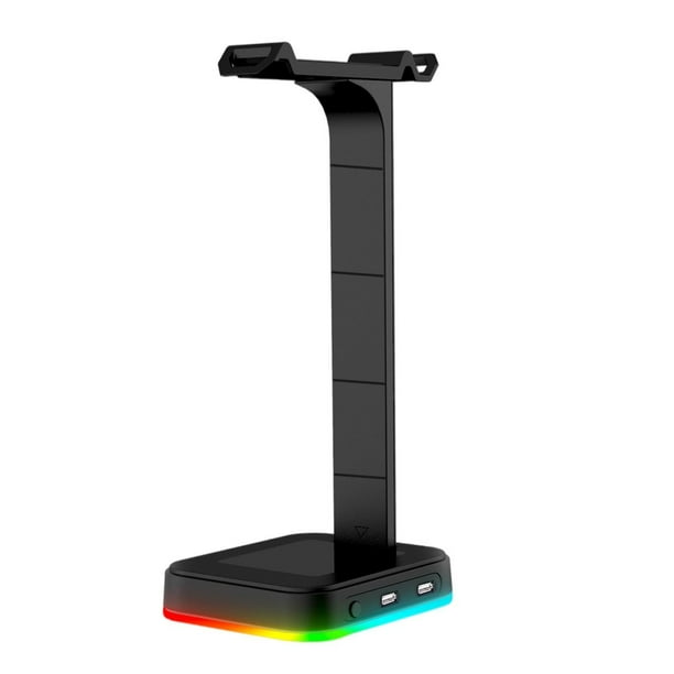 Ustyle RGB LED Gaming Headset Stand w/2 USB Ports Holder Base ...