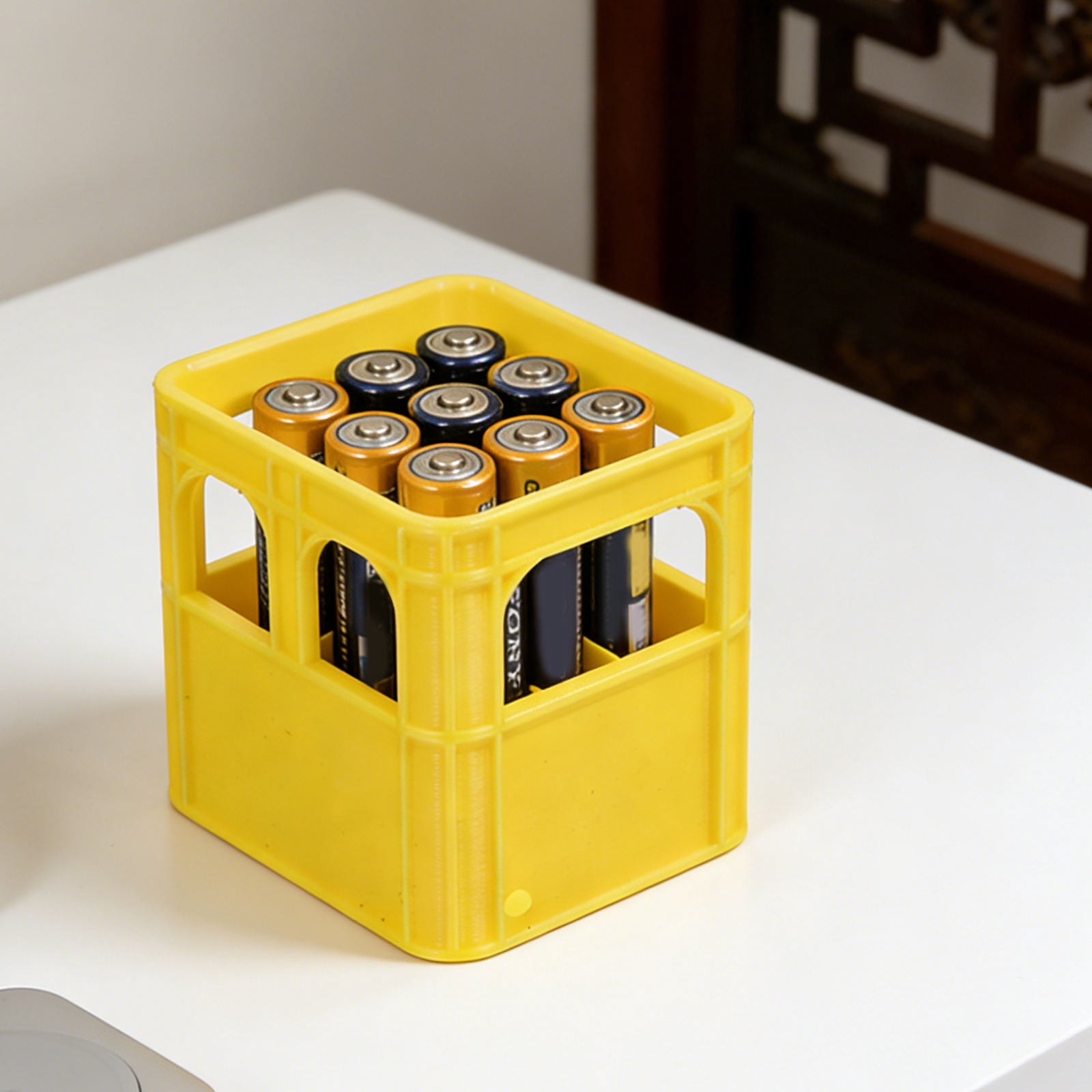 MERRYHAPY Caja Organizadora Para Baterías Aaa Color Amarillo Con Fácil ...
