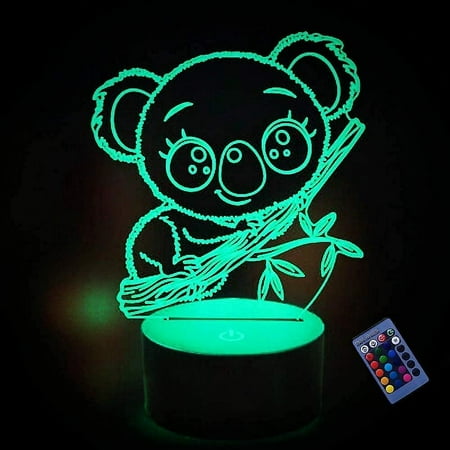 Shxx Creative 3d Koala Night Light 16 Colors Changing Usb Powered ...