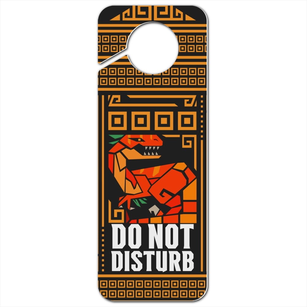 Geometric Velociraptor Raptor Dinosaur Aztec Mayan Style Plastic Door ...