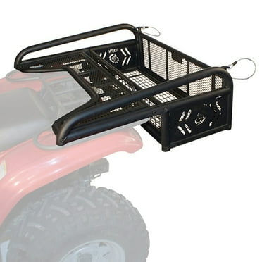 Black Widow Universal Steel ATV Rear Rack Drop Basket with Tailgate ...