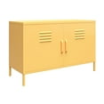 Novogratz Cache 2 Door Wide Metal Locker Accent Storage Cabinet, Yellow ...