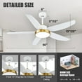 ALUOCYI 56 inch Ceiling Fan with Light and Remote Control,Modern ...