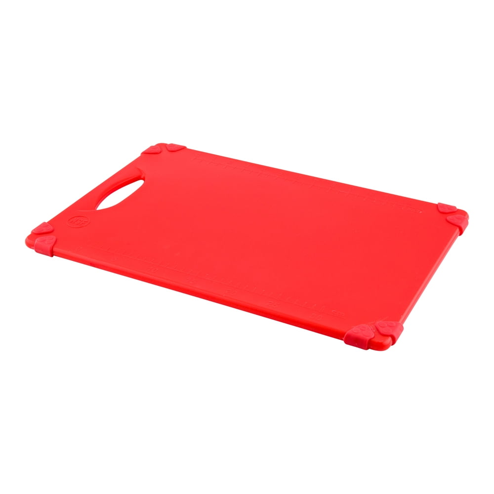 Sure Grip Red Plastic Cutting Board - Non-Slip, Measurement Markers ...