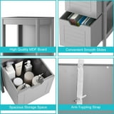 Costway: Gray Wooden Bathroom Floor Cabinet, Multifunction Storage Rack ...