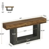 Tribesigns 63" Console Table, Farmhouse 2-Tier Entryway Table with U ...