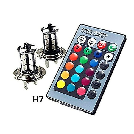 2 Pcs 9006 H4 HB4 H7 H8 H9 H11 Universal Auto RGB Atmosphere Lamp 5050 Led Lights Car Products ...