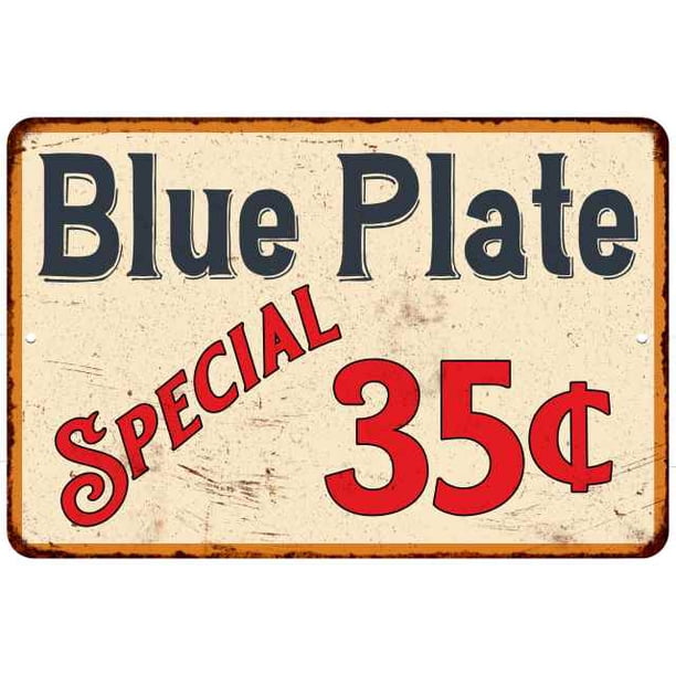 Blue Plate Special Vintage Look Chic Distressed 8x12 Metal Sign ...