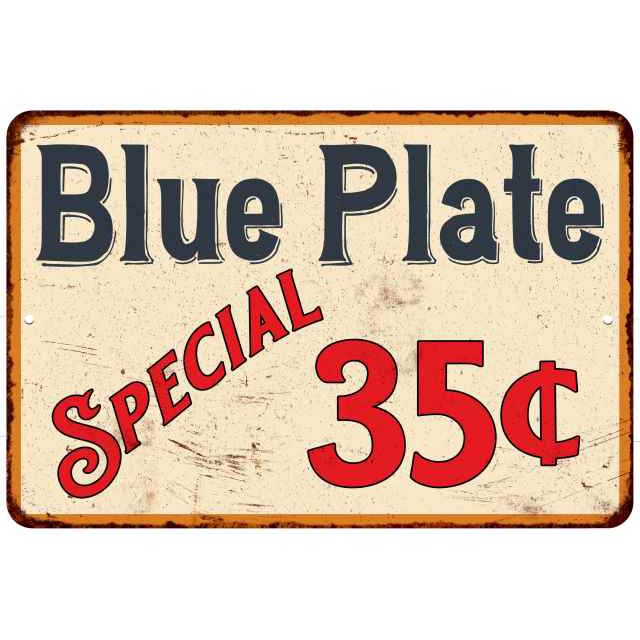 Blue Plate Special Vintage Look Chic Distressed 8x12 Metal Sign ...