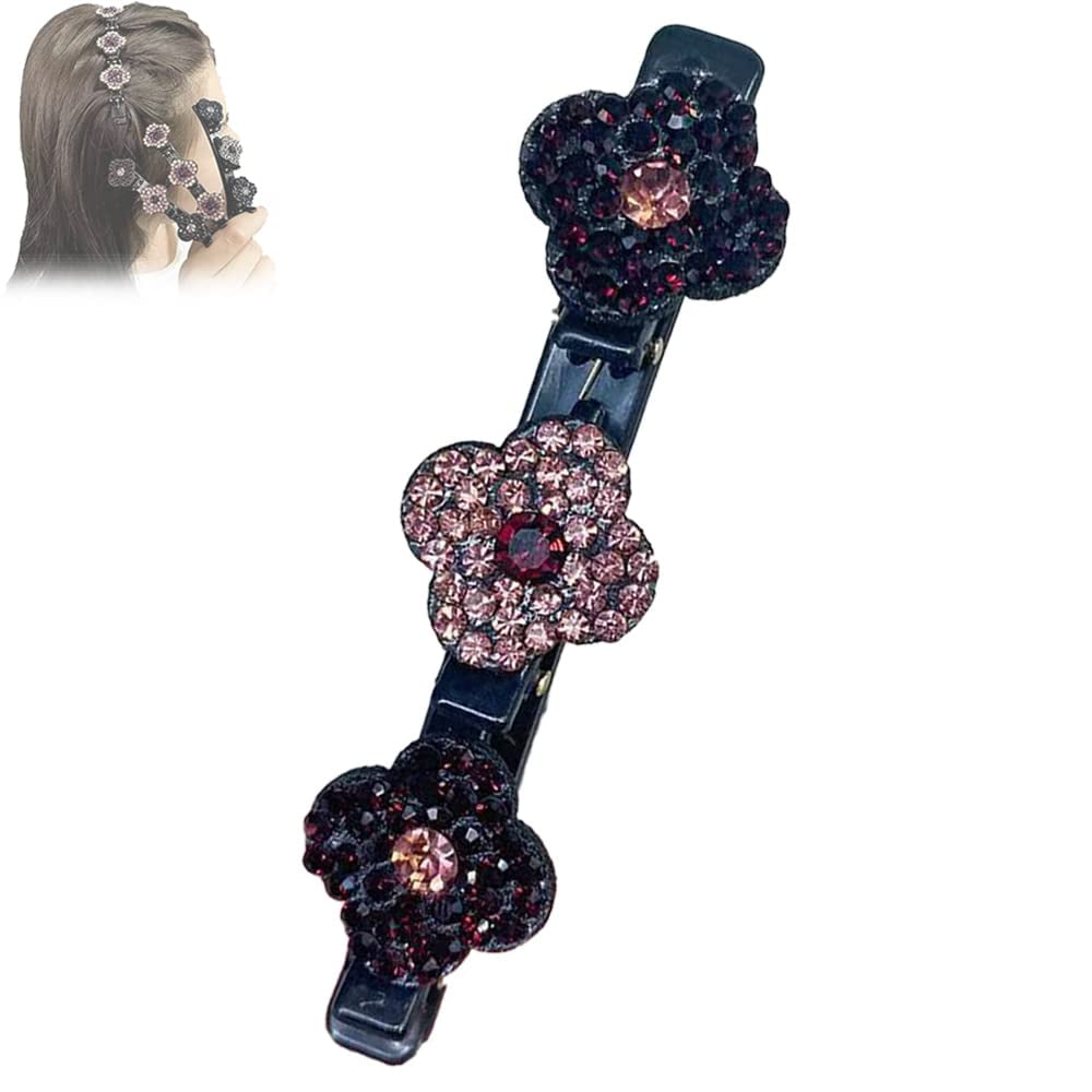 Sparkling Crystal Stone Braided Hair Clips, Satin Fabric Hair Bands ...