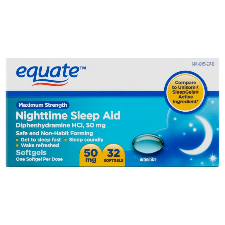 Equate Maximum Strength Diphenhydramine HCl Sleep-Aid, 54% OFF