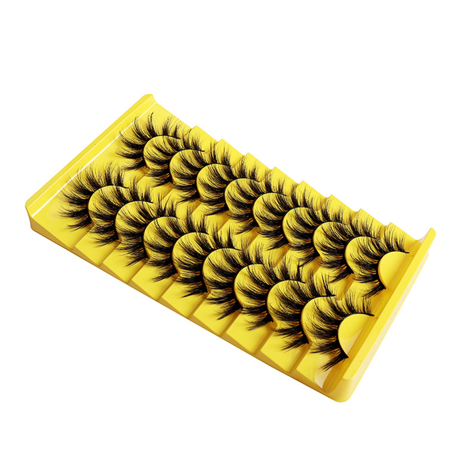 Lomubue 9 Pairs/Set False Eyelashes Natural 3D Effect Soft Thick Curled ...